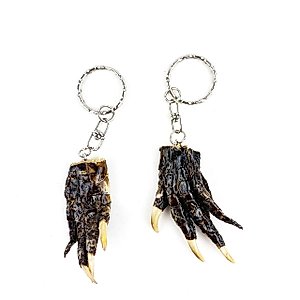 Heyiwell 2PC Alligator Claw Paw Real Gator Key Ring,Gator Foot Keychain