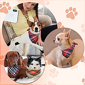 50 Pcs Bandanas for Dogs Plaid Dog Bandana Washable Puppy Bandana Triangle Dog Drool Bibs Dog Hankerchief Girl Comfortable Scarfs for Small Medium Large Dogs Girl Boy Pet Accessories