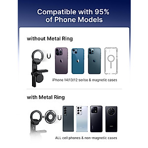 JSAUX Tesla Phone Mount, Mag-Safe Phone Holder Phone Stand 【Sturdy Base Designed】 Easy to Install, Only Compatible with Tesla New Model 3 2023/Y/S/X, iPhone 15/14/13/12 Series and Other Phone