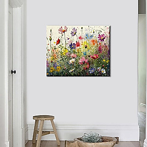 TISHIRON Floral Paint by Number for Adults Beginner DIY Painting by Numbers Kits Ink Style Flower Oil Painting for Kids Canvas Arts Crafts for Home Decor 16 x 20 inch