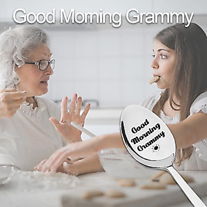 Grammy Spoon Gifts from Grandchildren Grandkids, Nana Grandma Grandmother Christmas Birthday Gift for Grammy Good Morning Grammy Spoon for Nana Grandma Coffee Tea Lover Gift Spoon for Women