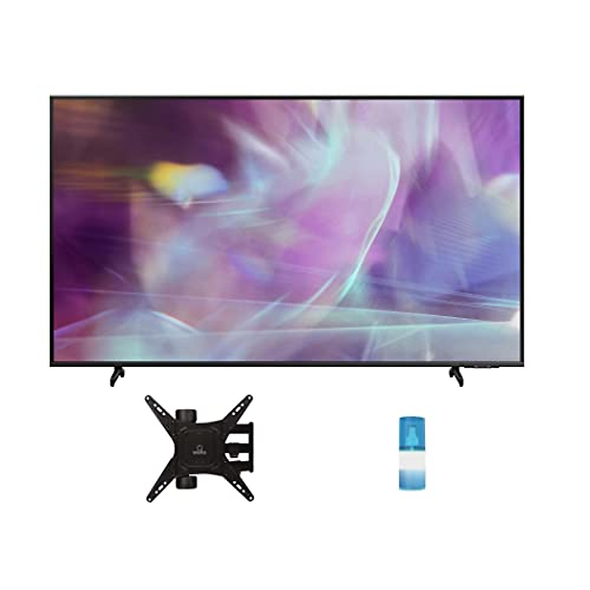 SAMSUNG QN32Q60AA 32" QLED Q60 Series 4K Smart TV Titan Gray with a Walts TV Medium Full Motion Mount for 32"-65" Compatible TV's and Walts HDTV Screen Cleaner Kit (2021)