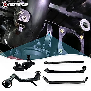 Crankcase Ventilation Valve Oil Separator Hose Compatible with BMW E46 E60 E39 X3 X5 320i, 323i, 325, 325i 328i, 330i, 525i, 528i CCV PCV Valve Ventilation Separator 5 Piece Value Kit 11611432559