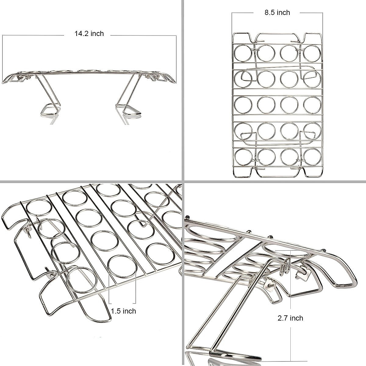 Cupcake Cone Baking Rack, Ice Cream Cone Stand Holder, Waffle Cone Holder,Stainless Steel,20 Capacity Foldable (1)