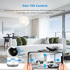 Baby Monitor Camera, 3MP Indoor Wireless Security Camera for Home, WiFi Pet Camera for Dog and Cat, 2 Way Audio, Night Vision, Humanoid Detection Alarm, Tuya Baby Monitor Camera, (PG-Q5E)