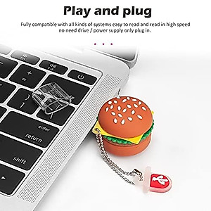64GB USB Flash Drive Hamburger-Shaped, BorlterClamp Novelty USB Drive Thumb Drive Memory Stick for External Data Storage