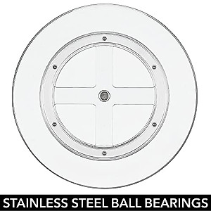 mDesign Lazy Susan Turntable Plastic Spinner for Kitchen/Bathroom, Pantry, Fridge, Cupboards, or Counter Organizing, Fully Rotating Organizer for Food, 11.5" Round - Lumiere Collection - 2 Pack, Clear