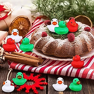 Hiboom Christmas Rubber Ducks Bath Ducks Bulk Squeak Rubber Duckie Bath Toy for Baby Kids Shower Bathtub Pool Party Games Cruise Birthday Christmas Holiday School Classroom(1.4 Inch, 120 Pcs)