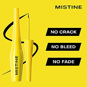 Mistine So Black Waterproof Eyeliner,Smudge Proof Eyeliner with Silky Formula,Quick Drying Liquid Eyeliner Pen,Ultra Matte Finish Black Eyeliner,Vegan & Cruelty-Free,1 Count