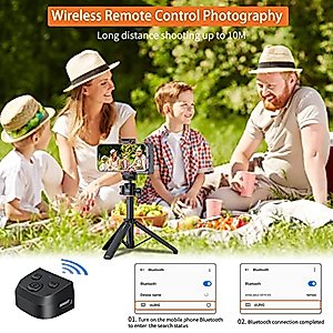 UURIG Smartphone Camera Shutter Remote Handle Grip with Detachable Wireless Remote Control,Three-Speed Adjustable Fill Light for iPhone Samsung Google OnePlus Phones Video/Photo Shooting