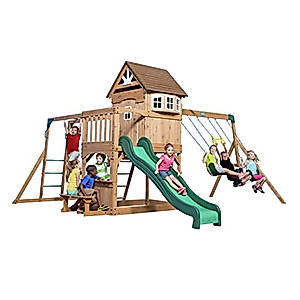 Backyard Discovery Montpelier All Cedar Wood Playset Swing Set