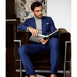 Stuhrling Original Men's Watches Pro Dive Watch Sports Watch with 42 MM Case Blue Dial Stainless Steel Silver Bracelet Diving Watch for Men (Blue)