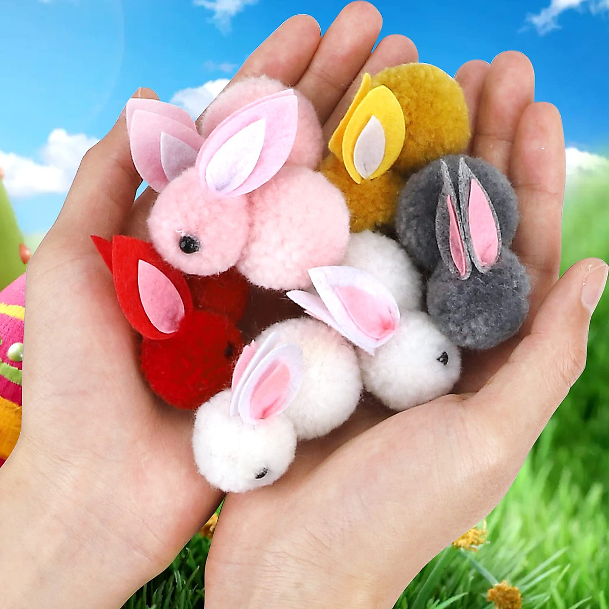 TOY Life Easter Basket Stuffers with Bunny 24 Pack Egg Fillers for Kids Eggs Toys Inside, Mini Stuffed Animals, Hunts Surprise