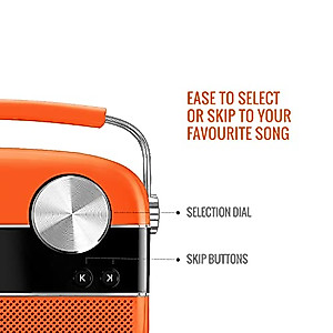 Saregama Carvaan Premium (Pop Color Range) Hindi - Portable Music Player with 5000 Preloaded Songs, FM/BT/AUX (Candy Orange)
