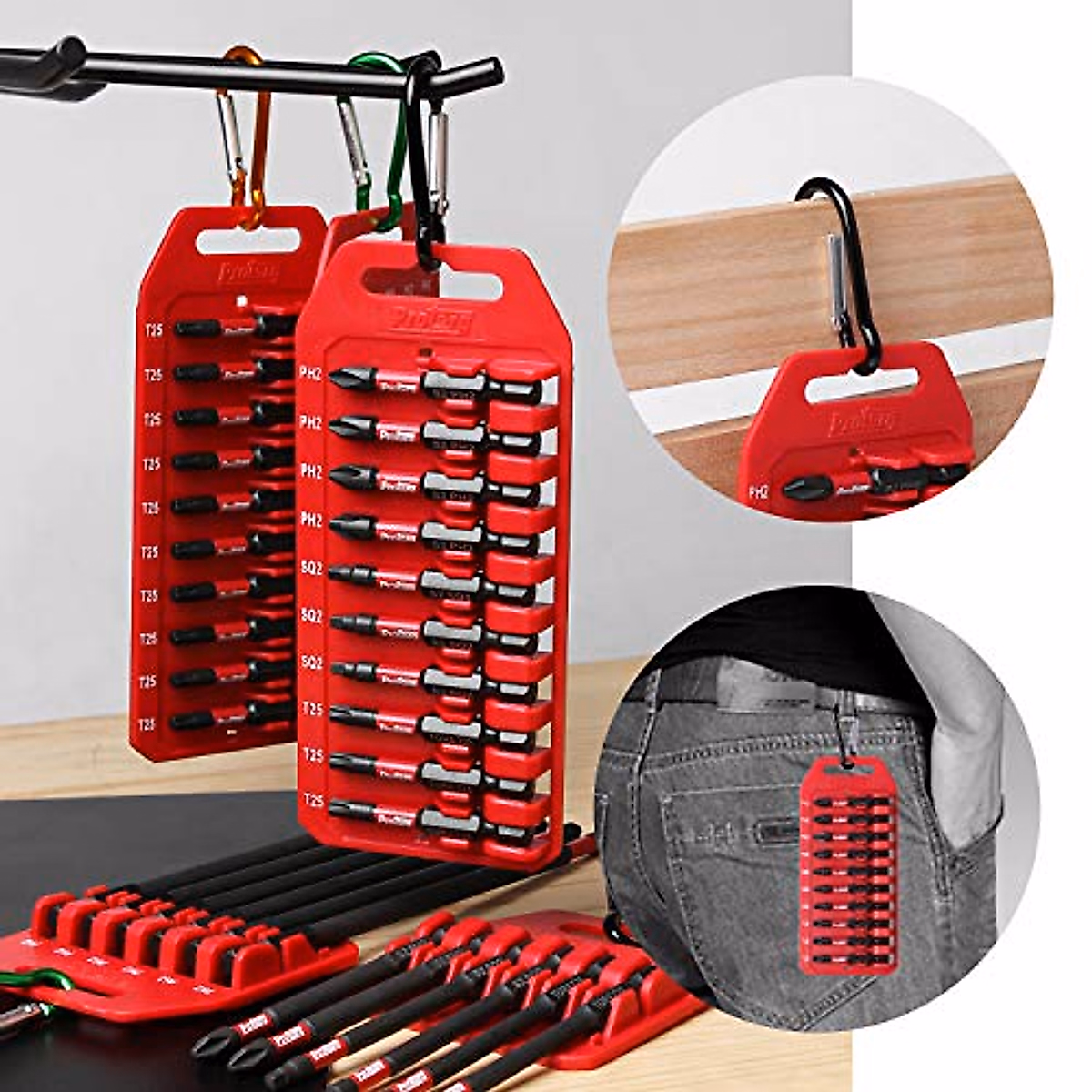 Protorq Impact Bit Set W/clip, T10-T40 TORX,10-Piece, 2 Inch Length, Industrial Strength, 1/4" Hex Shank