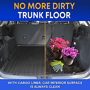 Premium Cargo Liner for Ford Edge 2015-2021 - 100% Protection - Custom Fit Car Trunk Mat - Easy-to-Wash & All-Season Black Cargo Mat - 3D Shaped Laser Measured Trunk Liners for Ford Edge 2015-2021