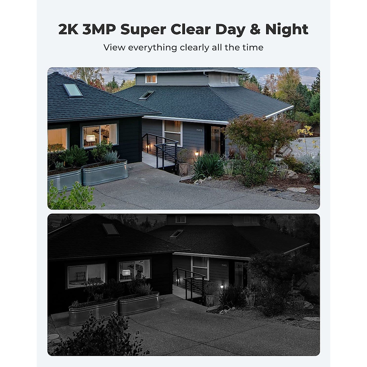 Security Outdoor Camera Wireless Solar Powered, 1080p Battery WiFi Cam w/ 2-Way Talk, Night Vision, PIR Motion Detection, Compatible with Alexa, Reolink Argus Eco Black w/ Solar Panel 2 Pack