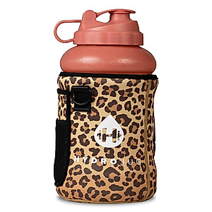 HydroJug Half Gallon (64oz) Water Bottle, Sleeve, and Straw Bundle - Leakproof, Durable Jug w/Pocketed Insuator Sleeve & Shoulder Strap - Great For On-The-Go Hydration - Dishwasher Safe, BPA Free
