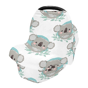 Nursing Cover Breastfeeding Scarf, Cute Koala Car Seat Covers for Babies Infant, Stroller Cover, Carseat Canopy for Boys Girls
