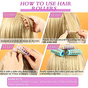 30 Pieces Plastic Hair Rollers - Self-Grip Curlers in 5 Sizes, No Heat Required for DIY Hair Styling and Salon Use