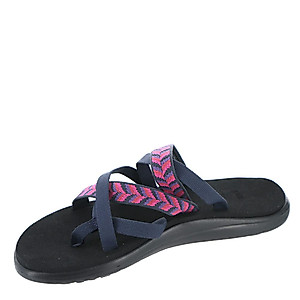 Teva Women's Voya Zillesa Sandal, Retro Geometric Navy, 7