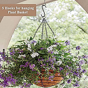 30 Pack ESFUN S Hooks Black Steel S Shaped Hooks for Hanging Pans Pots Plants Bags Towels Heavy Duty Kitchen Hooks Hanger, Large 3.7 inch