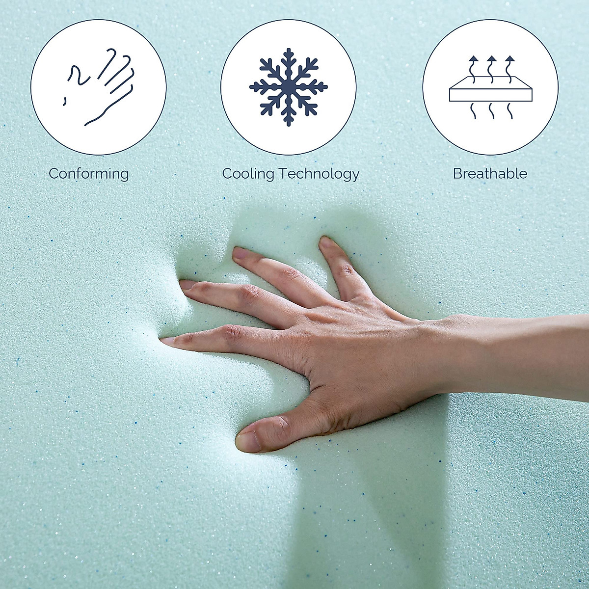 IULULU 6 Inch Twin Size Memory Foam Mattress, Bed in a Box Green Tea Gel Infused Mattresses, Breathable Removable Quilted Cover, Medium Firm, CertiPUR-US,White