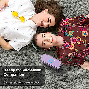 DOSS Bluetooth Speaker, SoundBox Touch Portable Wireless Bluetooth Speaker with 12W HD Sound & Bass, IPX5 Waterproof, 20H Playtime, Touchpad Control, H&sfree, Speaker for Home,Outdoor,Travel Purple