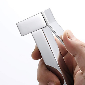 Ksunun Handheld Bidet Sprayer Square Cloth Diaper Sprayer, Brass Bidet Sprayer for Toilet with Water Pressure Control, Handheld Bidet Sprayer for Toilet Set,Chrome Plated