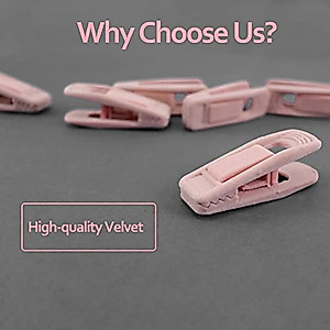 Trgowaul Light Pink Velvet Hangers Clips, Pant Hangers Velvet Clips, Strong Finger Clips Perfect for Thin Velvet Hangers Suit Skirt Pant Clothes Velvet Hangers, Velvet Baby Hangers Clips