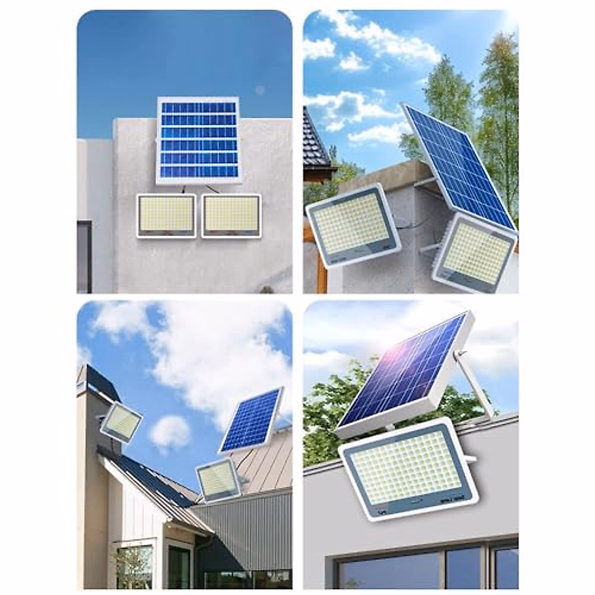 ZXXHNNAIH Solar Street Light IP67 Waterproofr Solar Parking Lot Lights, with 16.4ft Cable and Remote Control Solar Shed Light,for Yard Gazebo Shed Barn