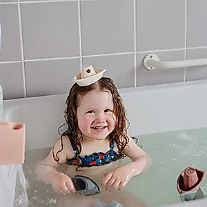 mushie Stackable Bath Boats Toy | Floating Bathtub Toys for Baby & Toddler, Set of 5 | Made in Denmark
