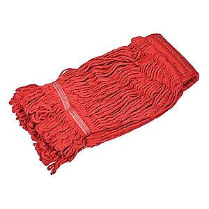 MECCANIXITY Commercial Mop Heads Replacement 40x27cm Cotton Yarn for Wet/Dry Mop Floor Cleaning Pads, Red