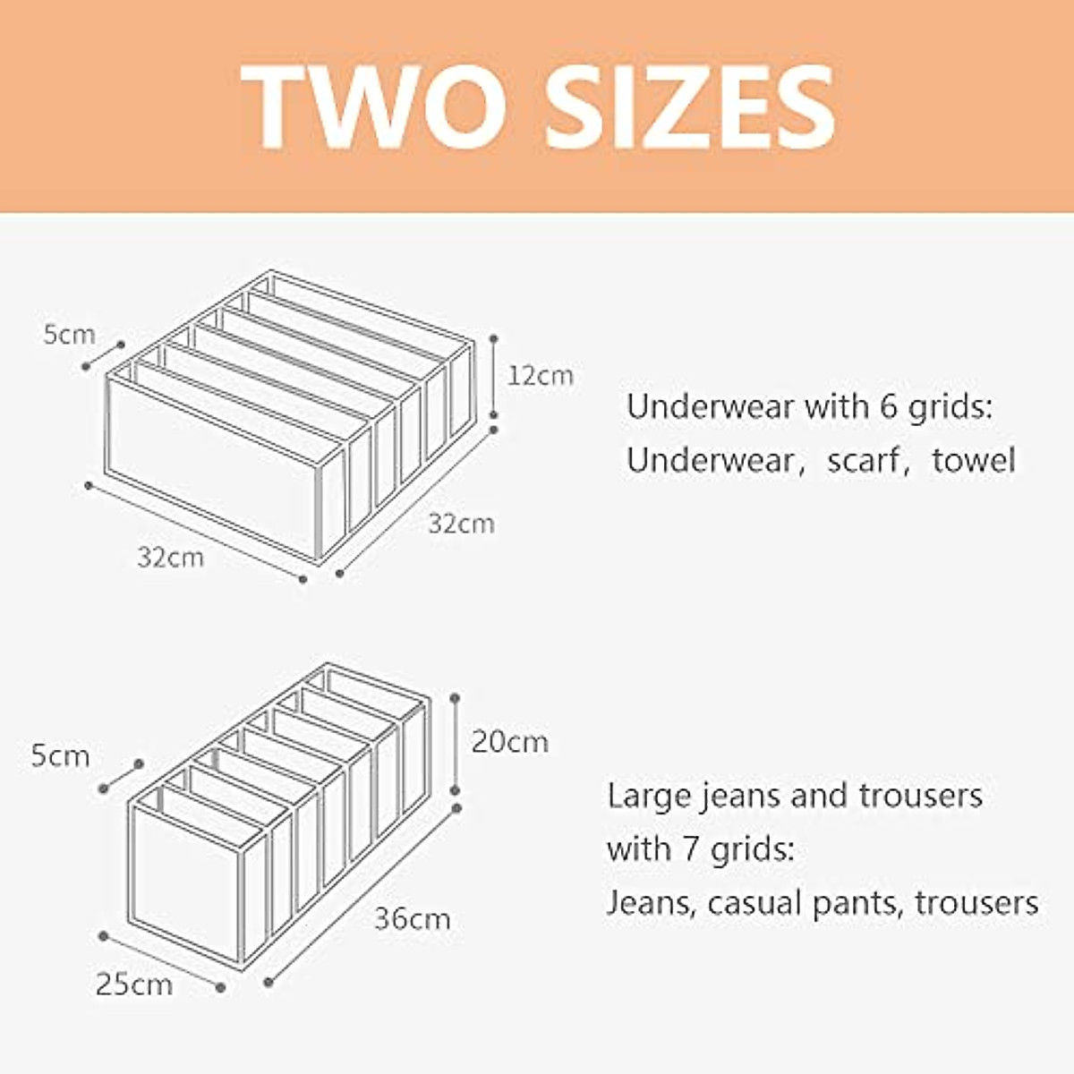 Chancemay Wardrobe Clothes Organizer,Closet Organizers and Storage with Multiple Layers,Wardrobe Clothes Organizer for Jeans,Underwear(White,2pcs).