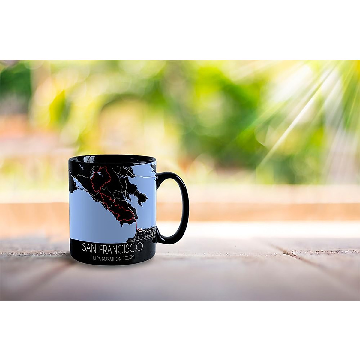 Ultra Marathon 100KM San Francisco Gifts and Souvenirs - Unique Drinkware - Ultra Marathon 100KM Race Momento - 11oz Black Ceramic Mug