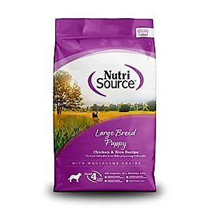 NutriSource Puppy Food, Made with Chicken and Rice, Large Breed, with Wholesome Grains, 30LB, Dry Dog Food