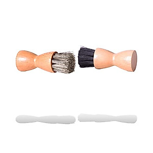 VALENTINO GAREMI Shoe Brush Cream Applicator Set | Shine Polish Paste Jar Dauber | Horse Hair | Made in Germany