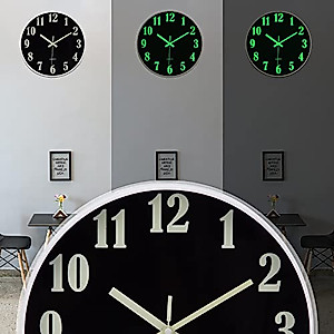 NESIFEE 12 Inch Glow in The Dark Wall Clock,Night Light Wall Clock,Silent Non-Ticking, Battery Operated Wall Clocks for for Living Room Kitchen Office Bedroom