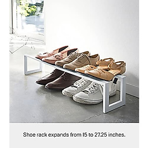 Yamazaki Expandable Home Adjustable, Small | Steel | Shoe Rack, Single, White