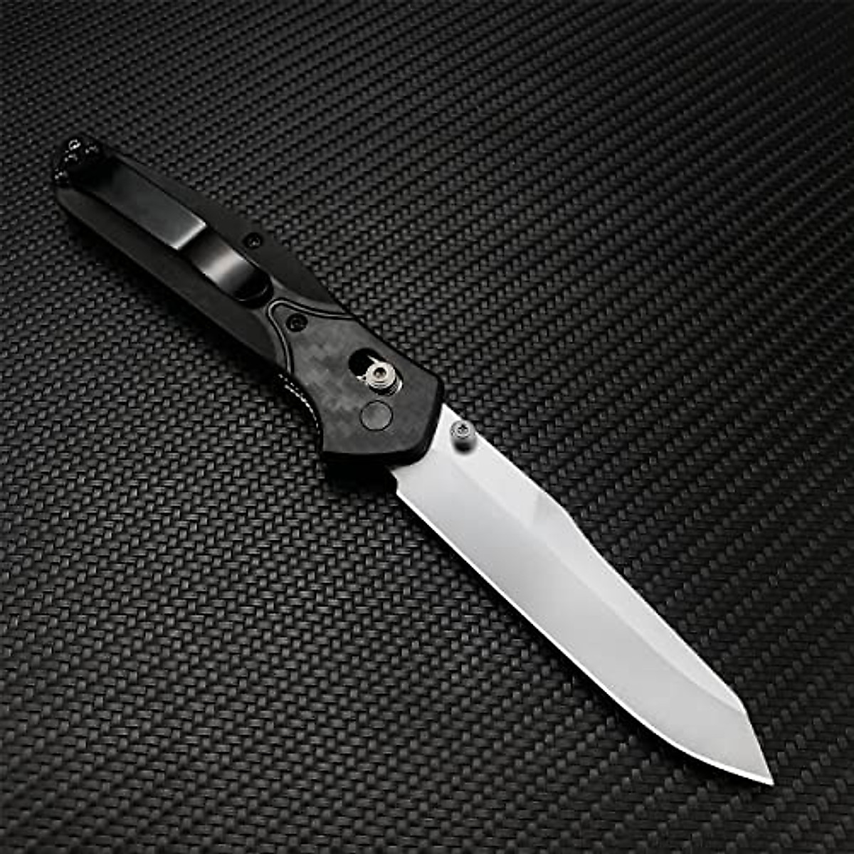 7.8 inch EDC Folding Pocket Knife For Men, 3.3 inch Satin Plain Edge Reverse Tanto Blade , Black Grivory Fiberglass Super Lightweight Handle Axis Lock With Belt Clip, Everyday Carry Thumb Studs Manual Open