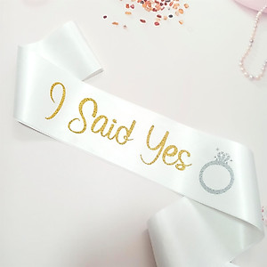 Magnusson's Garden I Said Yes Sash for Future Mrs, Engagement Proposal Party Wedding Announcement, Bachelorette Bridal Shower Sash for Bride to Be