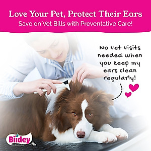 Biidey Dog Ear Wipes, Ear Cleaner for Dogs and Cats, Relieve Ear Itching, Inflammation & Infections, Clean Ear Wax, Debris, Soothe & Deodorize, Natural Organic Essential Grooming Supplies, Paw Cleaner