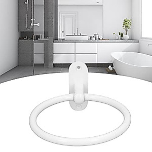 Bathroom Towel Holder, Aluminium Alloy Space Saving White Elegant Style Washroom Hand Towel Rings, Hangers Wall Mount Heavy Duty Storage for Hotel Bathroom Kitchen