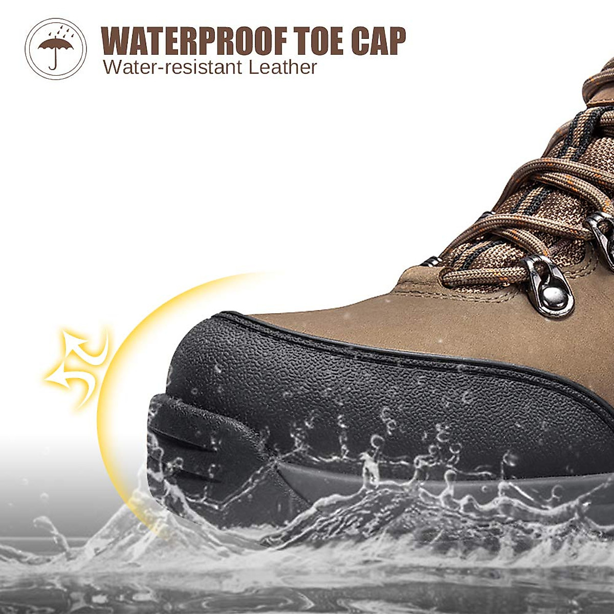 CAMEL CROWN Men's Hiking Shoes Low Top Trekking Boots Non-slip Walking Sneakers for Outdoor Work Trail Casual(Khaki,9)