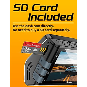 FocuWay Car Dash Cam 4K Car Camera Small WiFi Front Dash Cam with App, Aluminum Alloy Super Thermal Conduction Dashcam with Rotatable Lens, WDR Night Vision, Loop Recording, G-Sensor, Parking Monitor