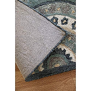 Lr Home Ox Bay Constance Multi Traditional Medallion Organic Wool Indoor Hearth Area Rug