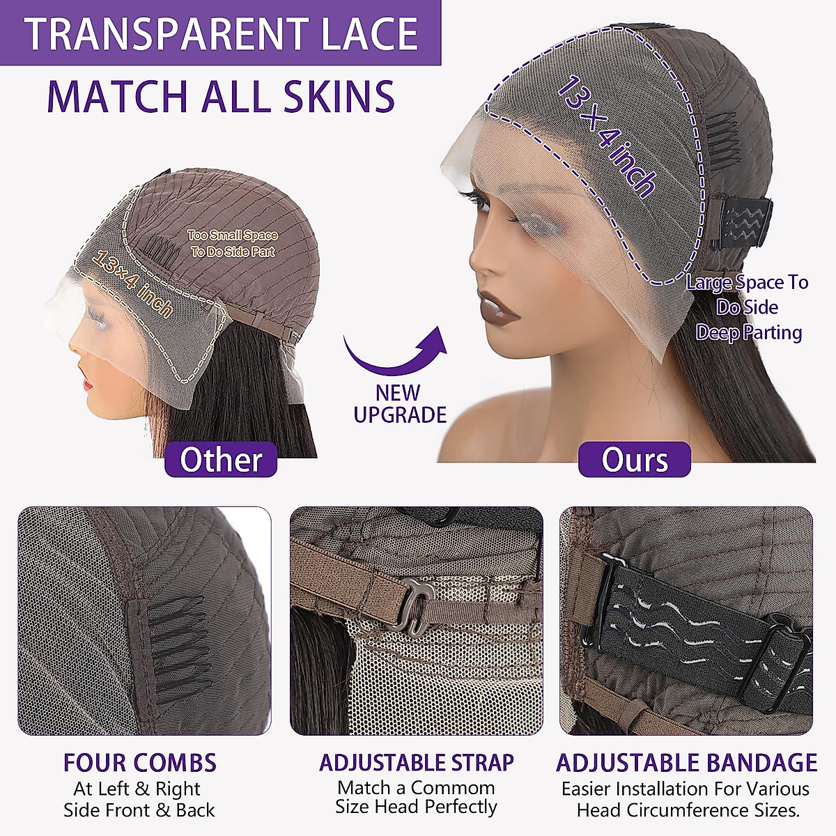 Starmo Bob Wig Human Hair 13x4 HD Lace Front Wigs Lace Frontal Short Straight Bob Wigs with Baby Hair Pre Plucked Glueless Natural Hairline 150% Density Natural Black 12 Inch