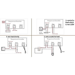 bayite AC 110V Fahrenheit Digital Temperature Controller 10A 1 Relay with Sensor