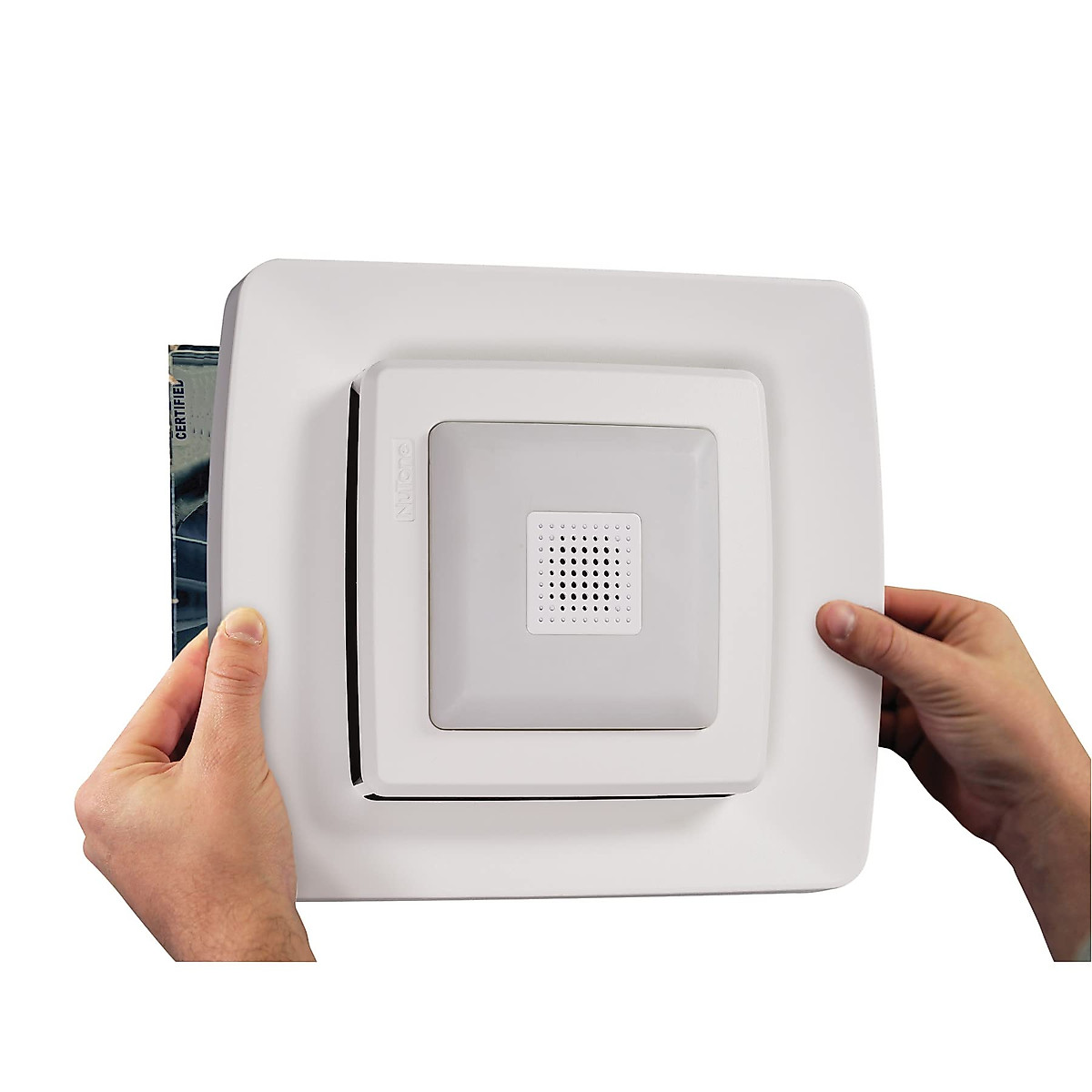 Broan-NuTone Nested Bluetooth Speaker Quick Install Bathroom Exhaust Fan Grille/Cover w/LED Light, White