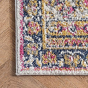 nuLOOM Leola Vintage Medallion Area Rug, 5' x 7' 5", Pink